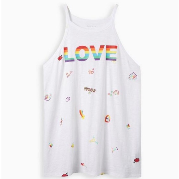 torrid | Tops | Torrid Pride Classic Fit Hi Neck Slub Tank 3x2224 ...